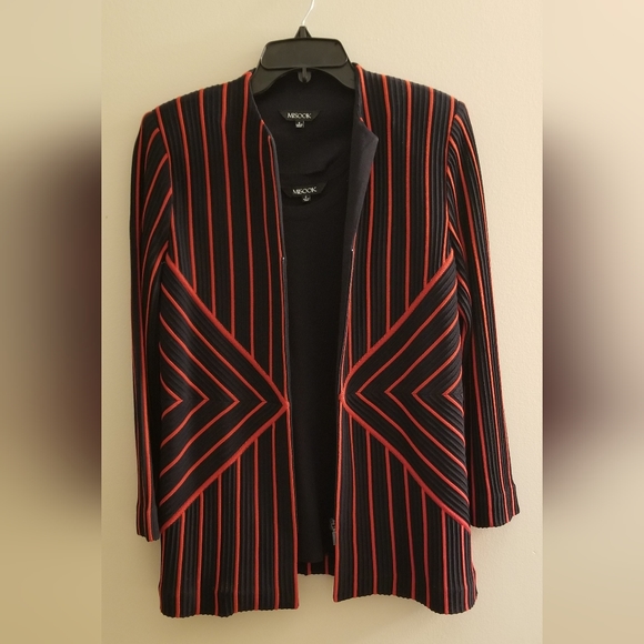 Misook | Tops | Misook 2 Piece Twin Set Sz Small Red Blue | Poshmark